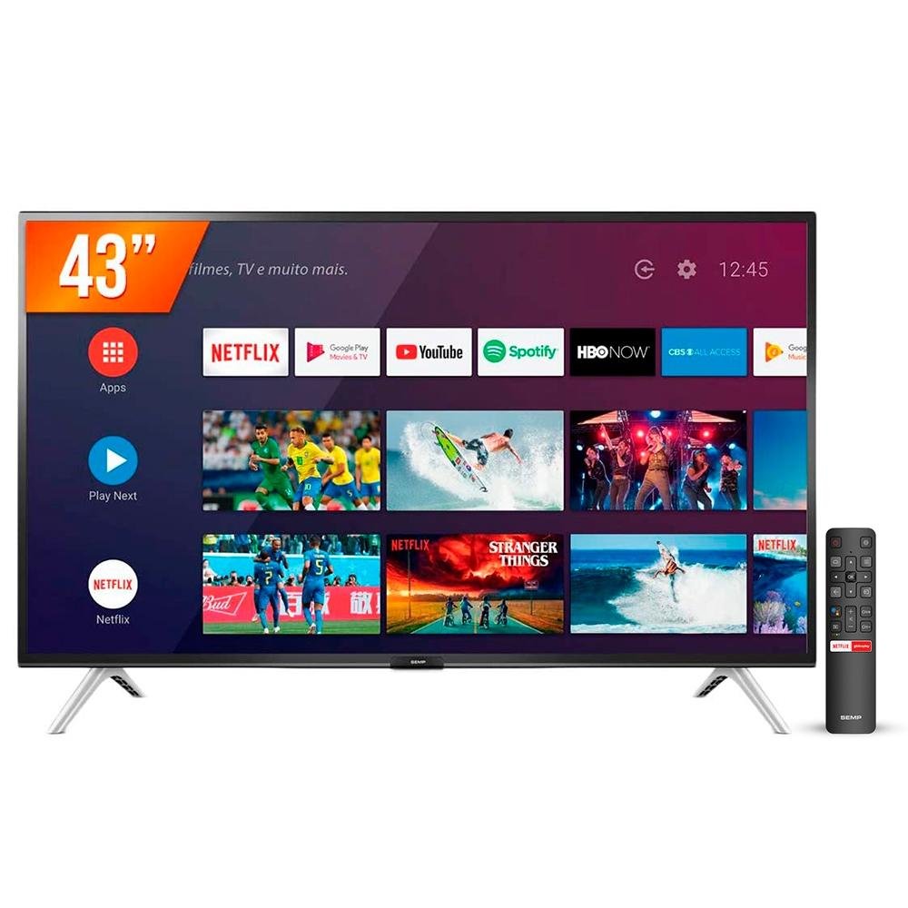 Smart TV LED 43´, Full HD, SEMP, Android | KaBuM!