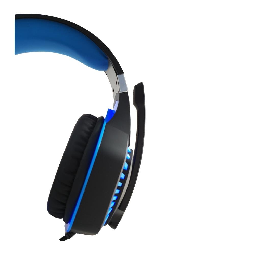 Headset Gamer Inland Sounds com Led, Azul/Preto