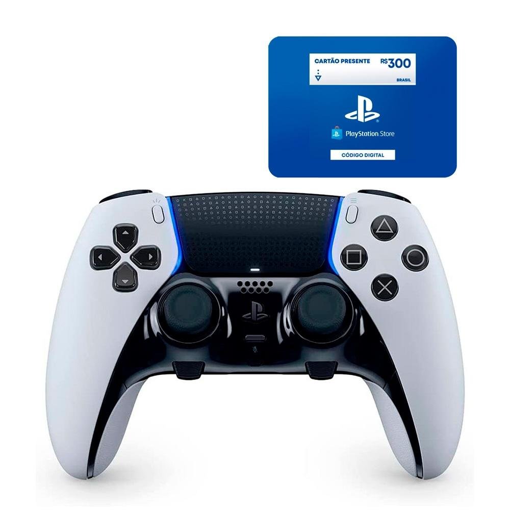 Controle Sony Dualsense Edge PS5, Sem Fio, Preto e Branco + Gift Card PlayStation Store R$300 ...