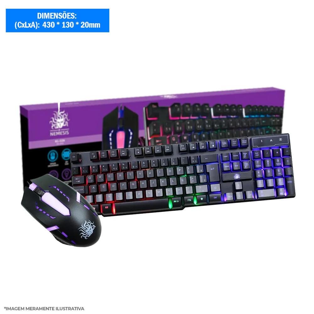 Kit Gamer Nemesis Start Mouse LED Teclado KaBuM