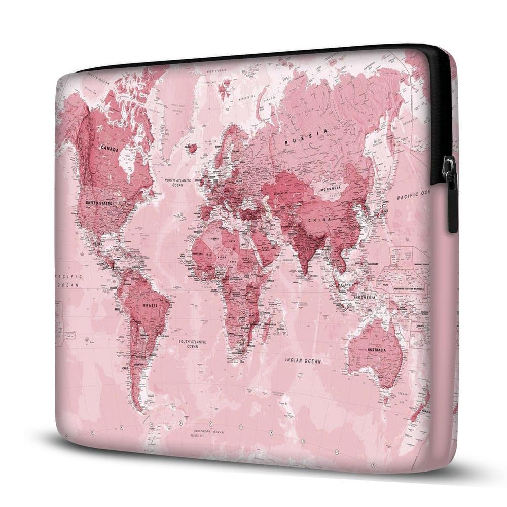 Capa Criarte Notebook 156 Polegadas Mapa Rosa