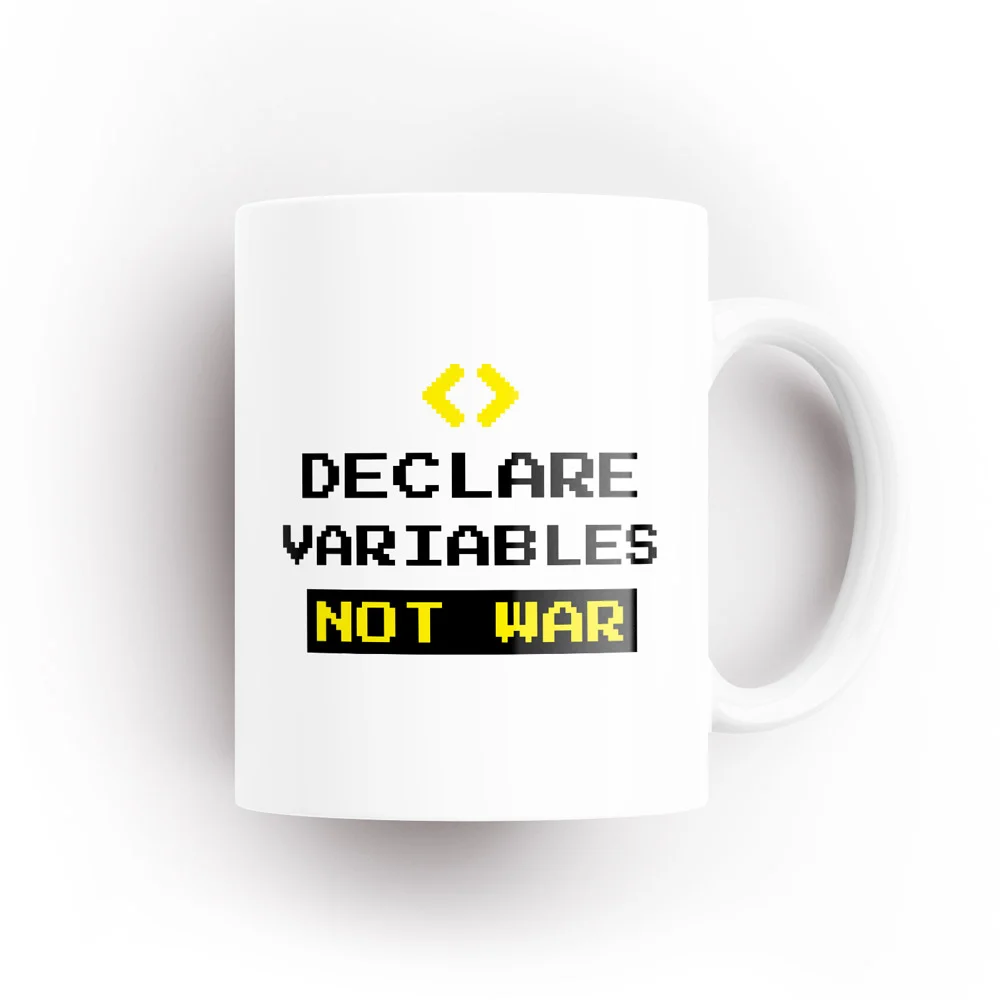 Caneca Declare Variables Not War Geek nerd KaBuM
