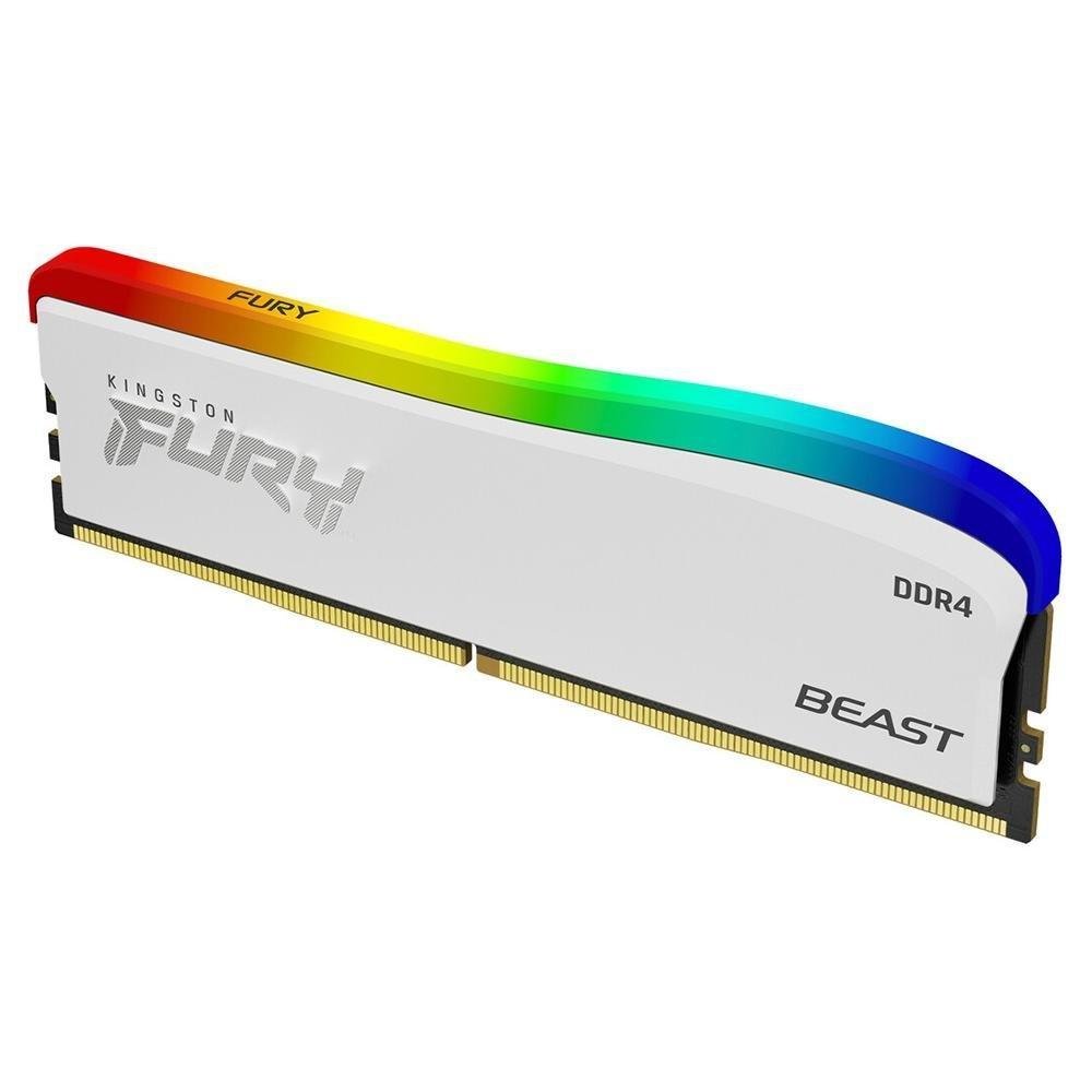 Memória Kingston Fury Beast White RGB 16GB 1x16GB