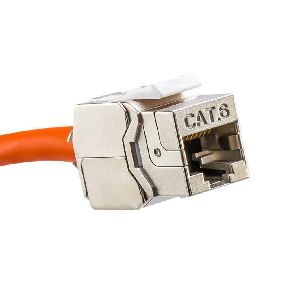 Conector CAT6a Blindado Fêmea Jack RJ45 KaBuM