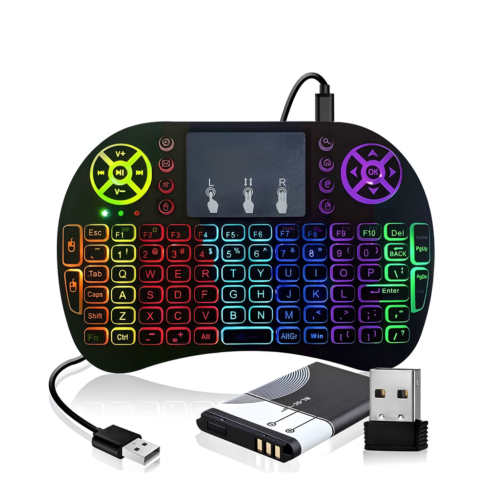 Mini Teclado Touch Hmaston Luz Colorida KaBuM