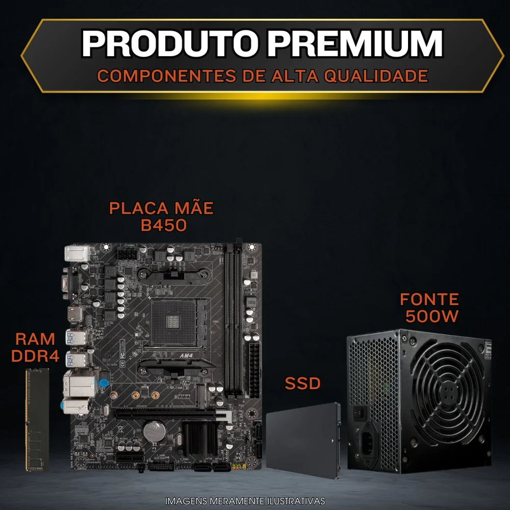 PC Gamer Completo Bluepc AMD Ryzen 5 5600gt KaBuM